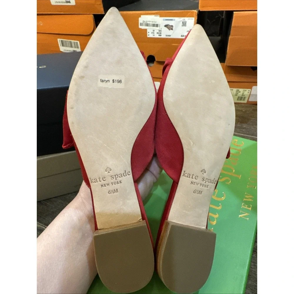 kate spade | Shoes | Kate Spade New York Red Satin Womens Faryn Ballet ...